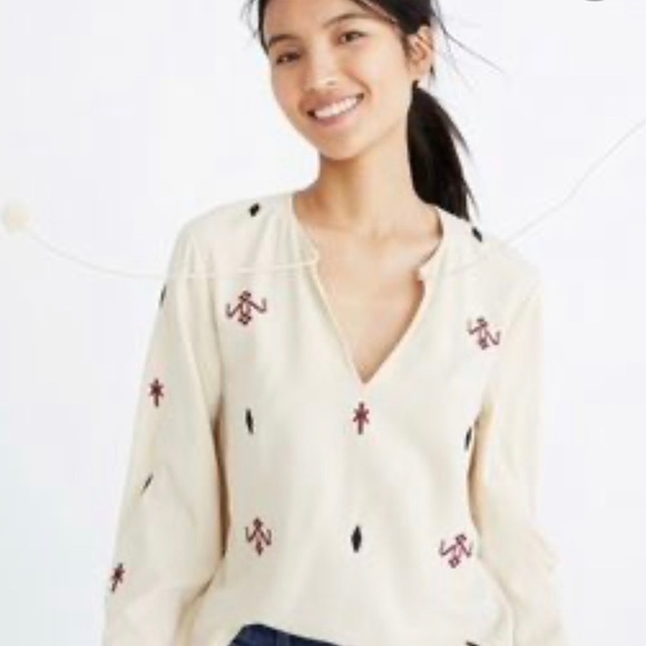 Madewell | Tops | Likenew Madewell Embroidered Fringe Top | Poshmark